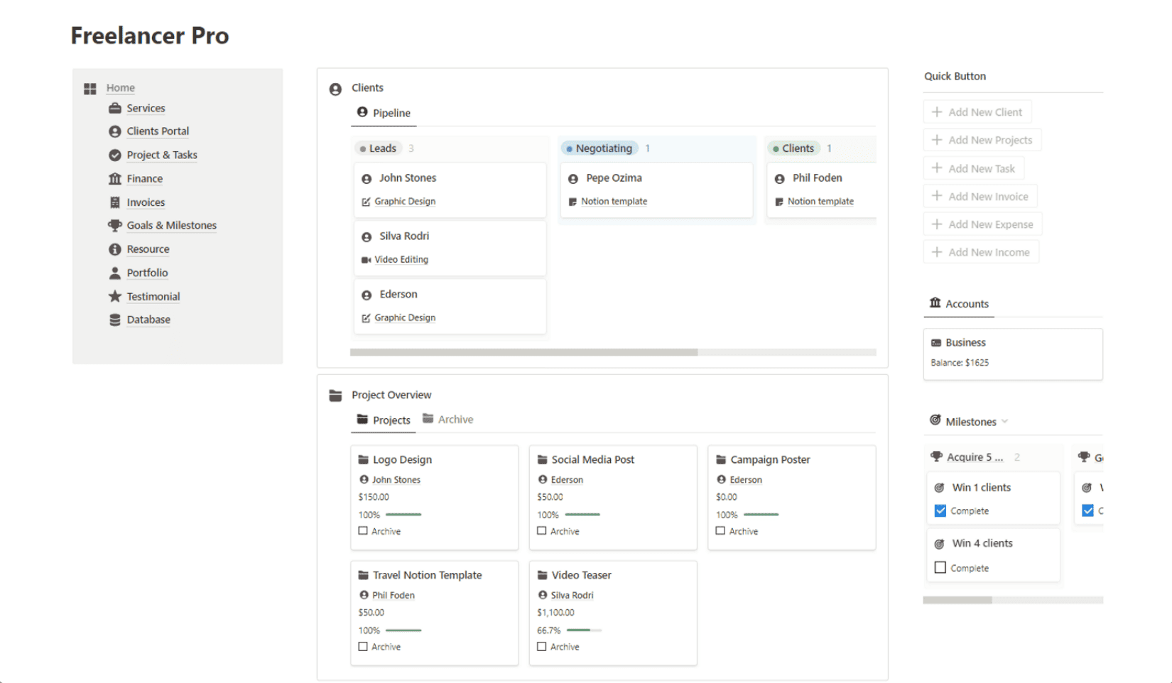 Top 15 Notion Templates for Freelancers [2024]