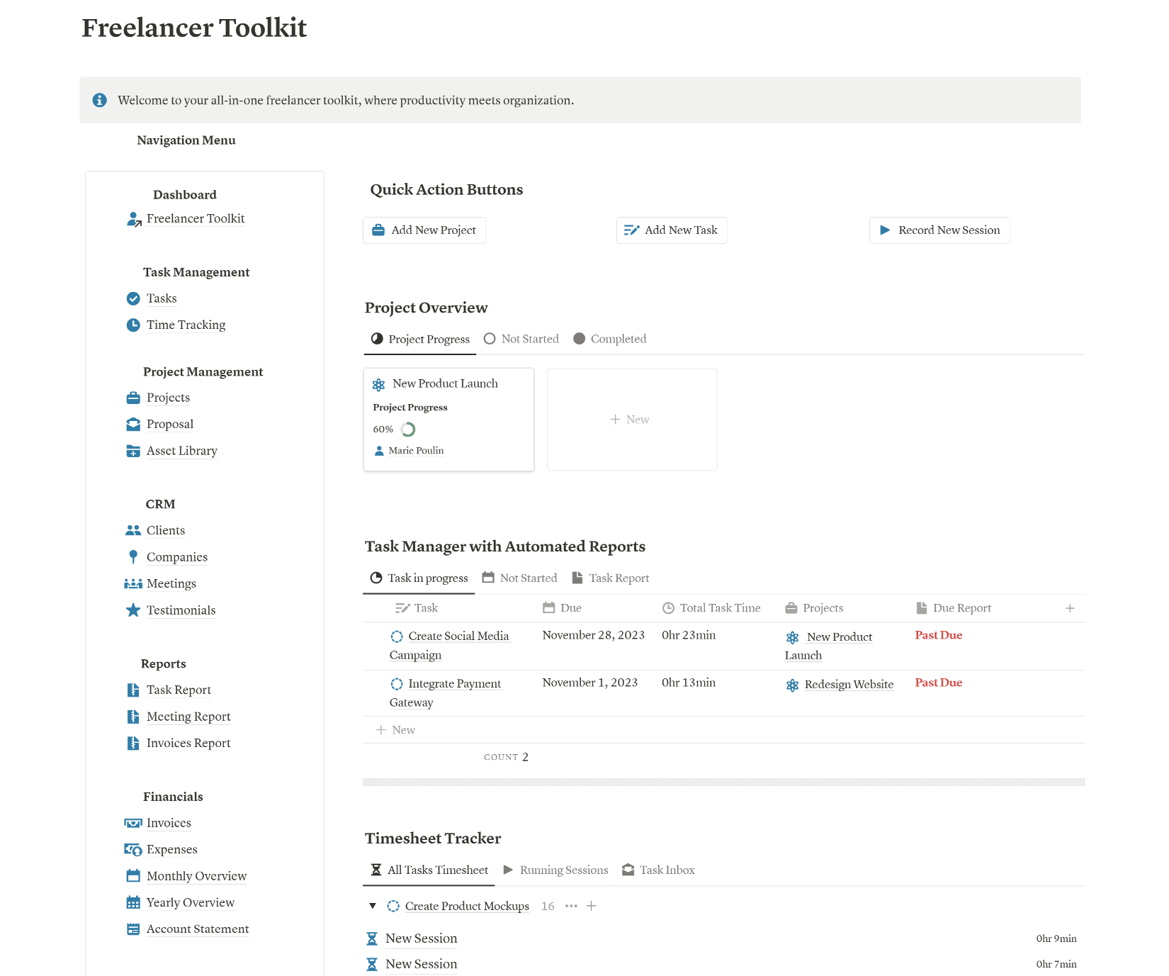 Top 15 Notion Templates for Freelancers [2024]