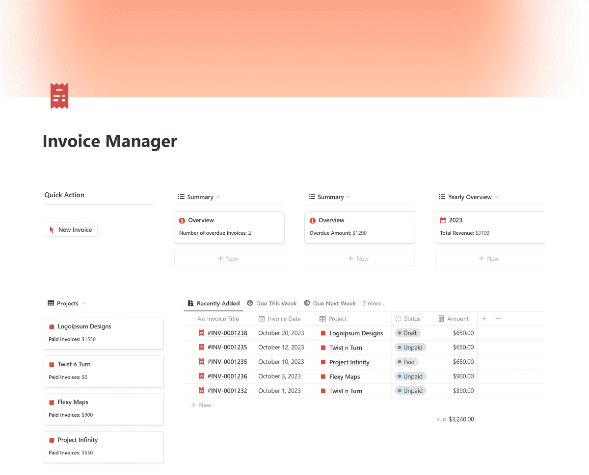 10 Best Notion Invoice Templates to Streamline Your Billing