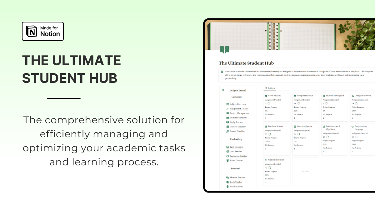 Ultimate Student Hub- Best Student Template for Notion